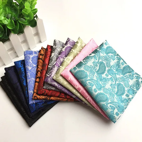 Men's Luxury Polyester Yarn Handkerchief Paisley Suit Pocket Square 25 ...