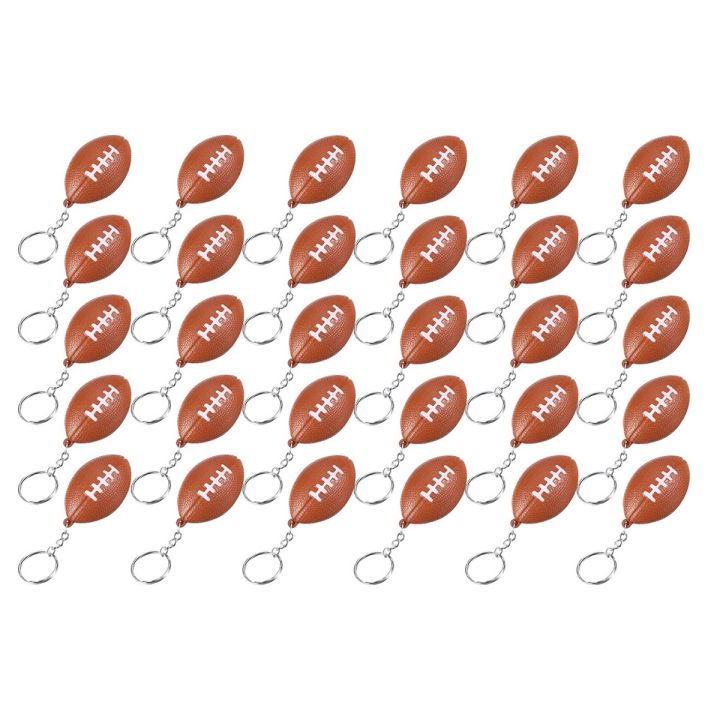 OUMERY 30 Pack Rugby Ball Keychains for Party Favors,Rugby Stress Ball ...