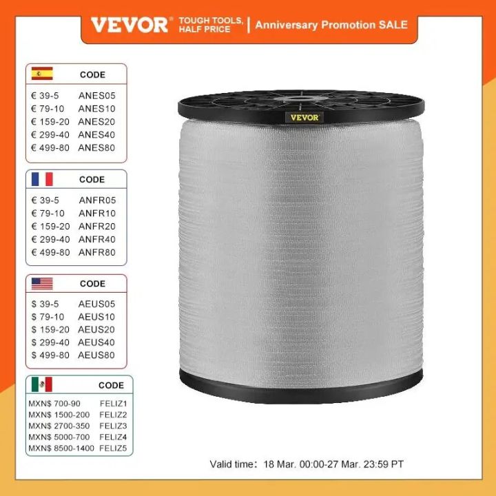 VEVOR 1800Lbs Polyester Pull Tap Flat Rope for Wire Line Cable Conduit ...