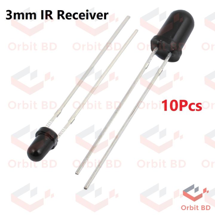 10Pcs- IR Receiver LED Sensor 3mm 940nm IR LED Light Infrared Receiver RX LED Sensor Light 3mm ...