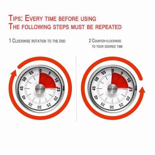BALDR Countdown Timer Spin Kitchen Timer Magnetic Laundry 60 Min ...
