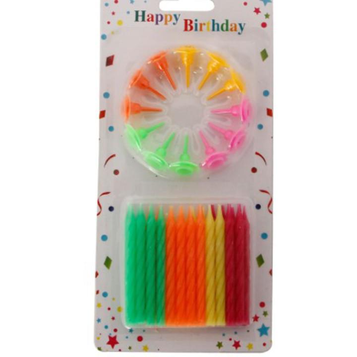 Festive 24pcs Pack Unique Party Celebration Happy Birthday Cake Candles ...