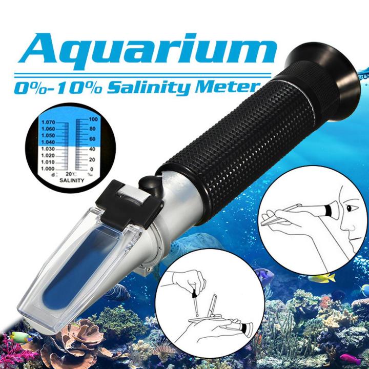 Salinity Meter Refractometer Water Reader 0~10% Marine Salt Aquarium ...