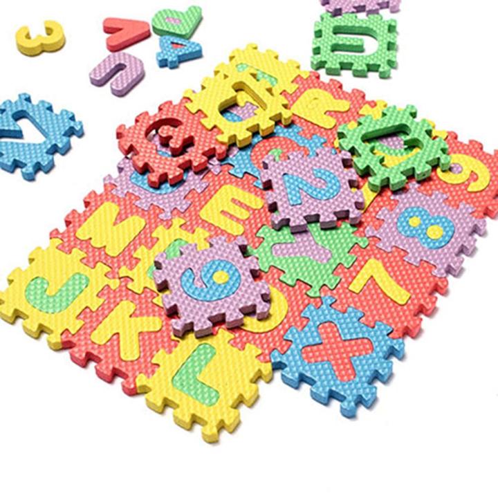 36 Pcs/Set Child Kids Novelty Alphabet Number EVA Puzzle Foam Teaching ...