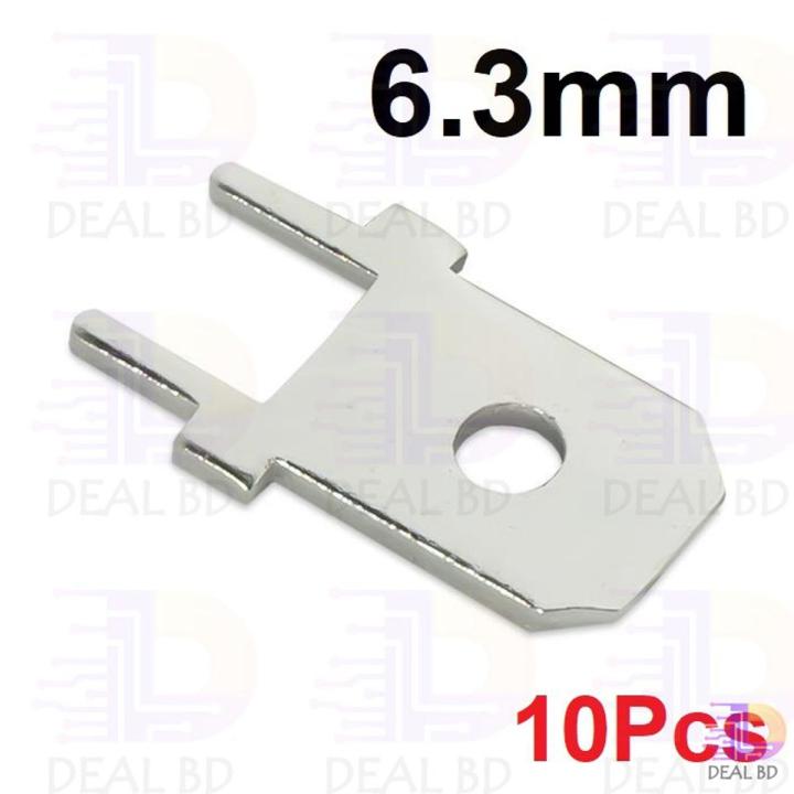 10Pcs 6.3mm Metal Vertical Male Insulated Crimp Spade P C B Block Mount ...