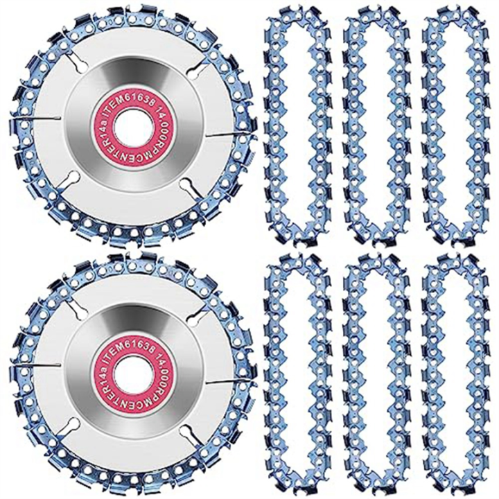 1 Set 5/8 Inch Wood Carving Chain Disc 4 Inch 22 Teeth Saw Blade Wood ...