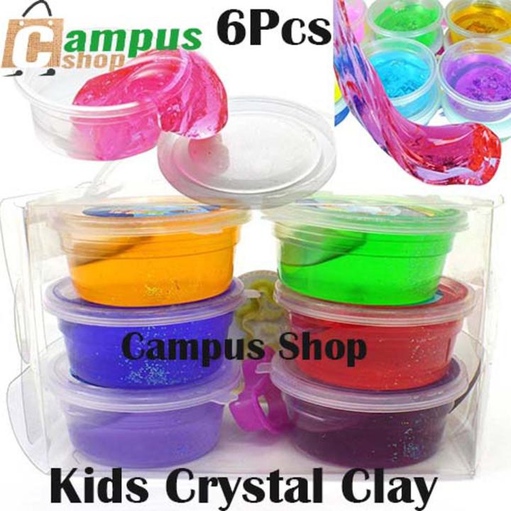 6 Pieces Kids Crystal Clay Slime Toys, Children Educational Creative ...