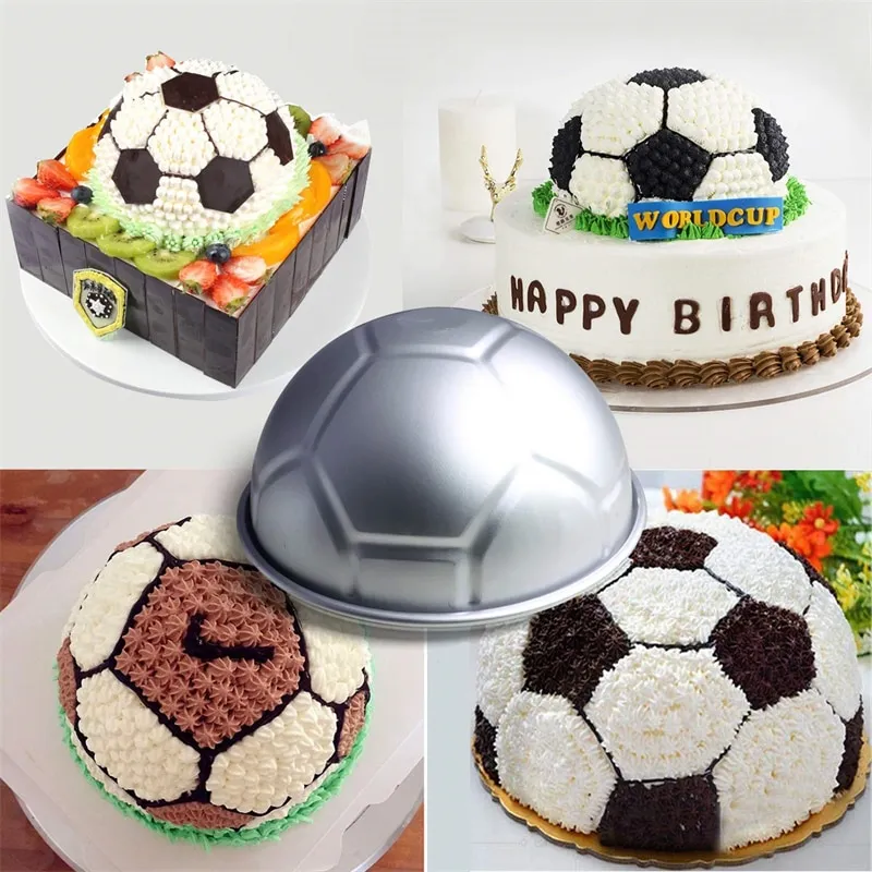 Football Cake Pan Aluminum 15 20CM 3D Lagre Half Soccer Ball Football Shaped Cake Mold Pastry Baking Cake Decorating Pan Mold Daraz .bd