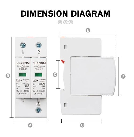 AC SPD 2P 20KA AC 275v 385V OEM House Lightning Surge Protector ...