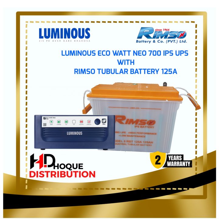 LUMINOUS IPS 500 WATT WITH RIMSO BATTERY FOR 2 FAN 6 LIGHTS - ips ...
