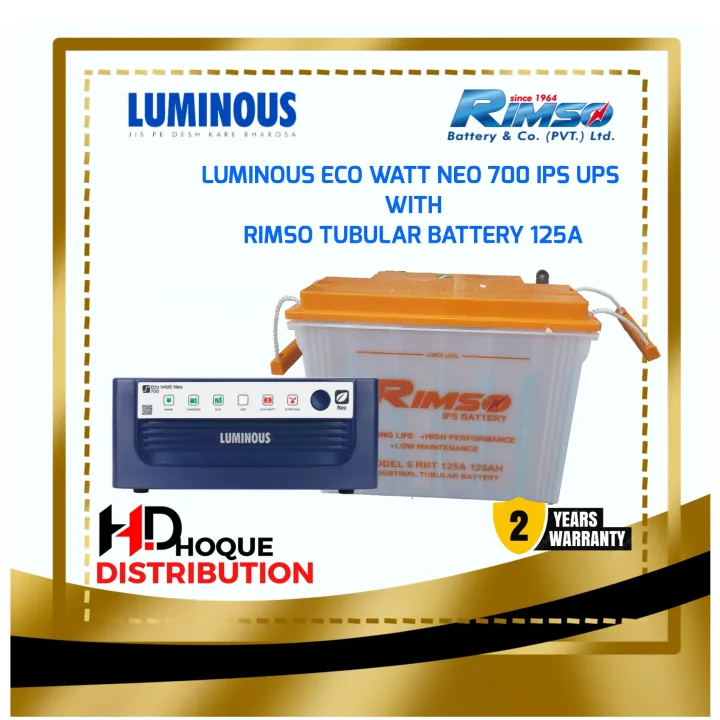 LUMINOUS IPS 500 WATT WITH RIMSO BATTERY FOR 2 FAN 6 LIGHTS - ips ...