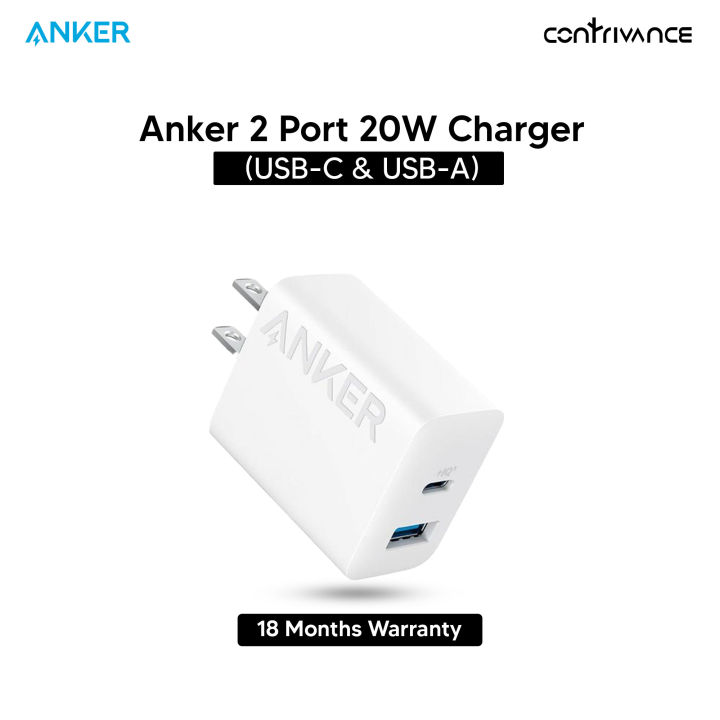 Anker 2 Port 20W Charger (USB-C & USB-A) | Daraz.com.bd