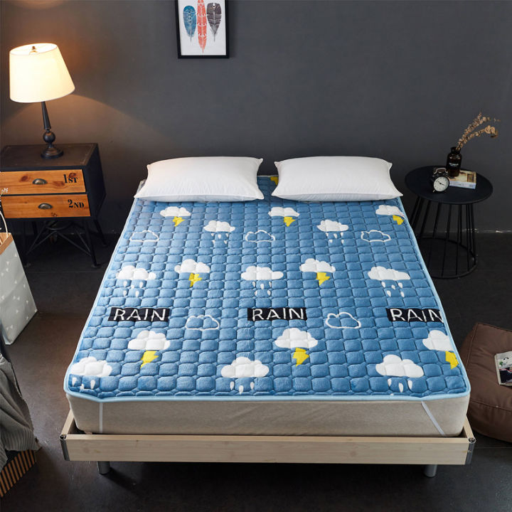 Flannel mattress mattress 1.5m bed double 1.8m tatami mat duvet warm ...