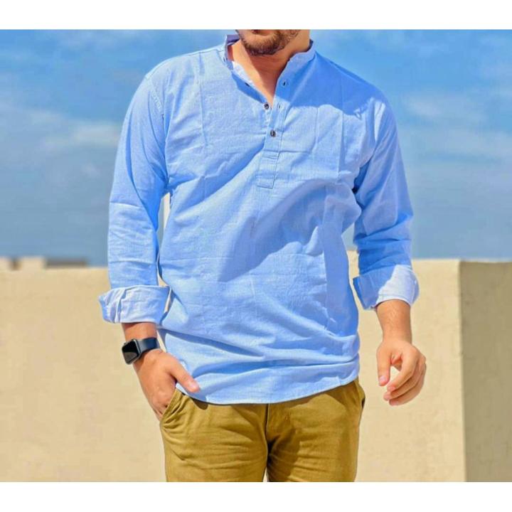 Trendy Men's Sky Color Formal Katua - Classic and Stylish Panjabi ...