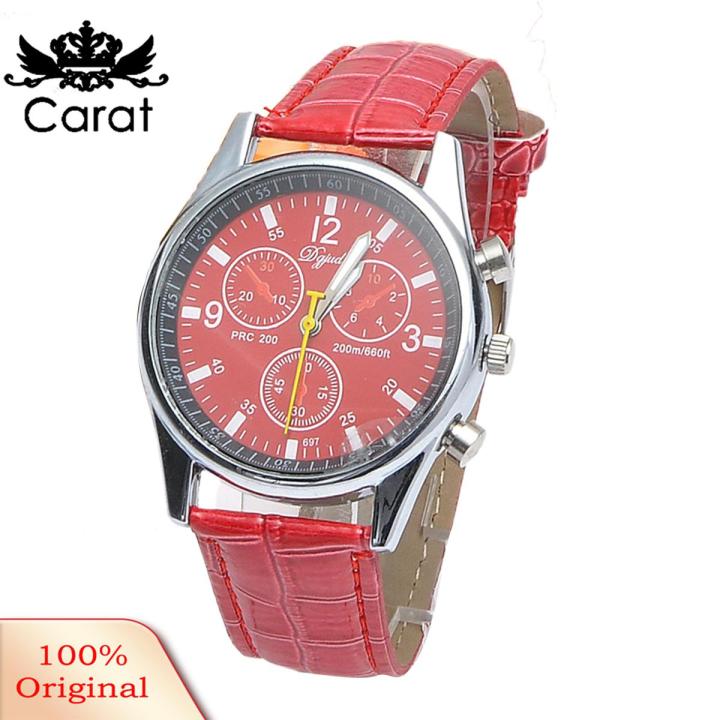 Carat Men Women Fashion Faux Leather Band Quartz Analog Arabic Numerals ...