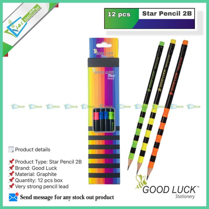 Good Luck Star Pencil 2B- Pack of 12pc | Daraz.com.bd