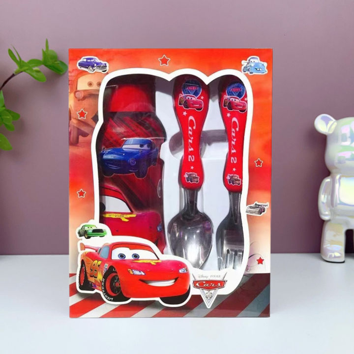 Cars Lightning c ableware Set Spiderman Anime Fork Spoon Water ottle 3 ...