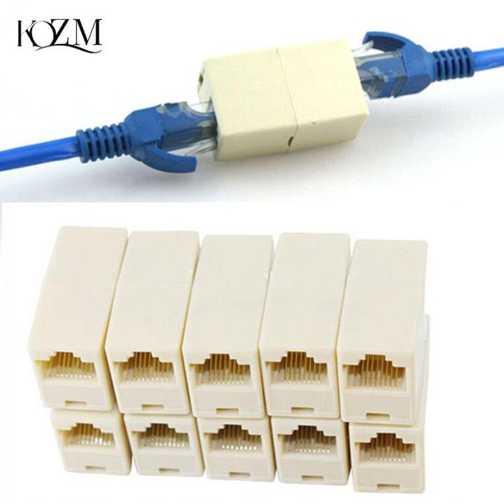 10PCS RJ45 Female to Female Network Ethernet Lan Cable Joiner Connector ...