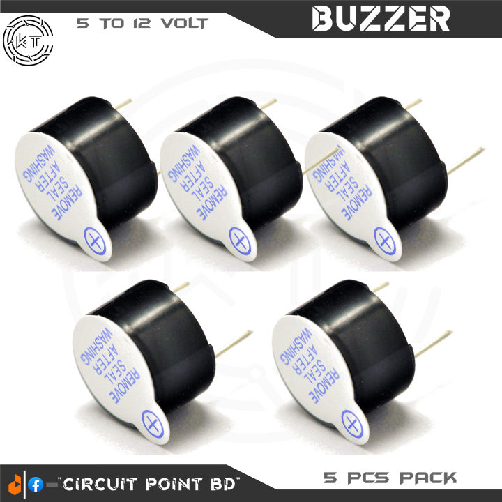 5Pcs - Buzzer Alarm 5V to 12V Active Piezo Sounder Speaker Buzzer ...