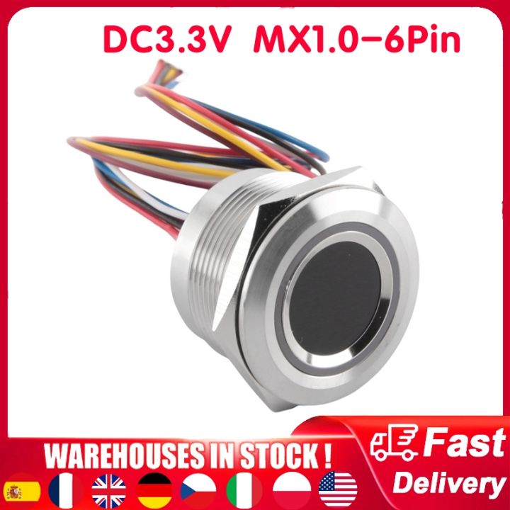DC3.3V MX1.0-6Pin Capacitive Fingerprint Module R503 Circular Round RGB ...