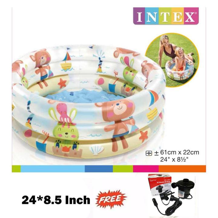 (24 X 8.5 inch) Intex Inflatable Baby Bath Tub Swimming Pool with FREE ...