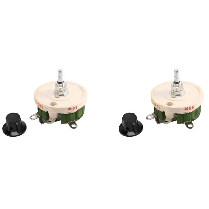 2X 50W 10 Ohm Ceramic Potentiometer Variable Taper Pot Resistor ...