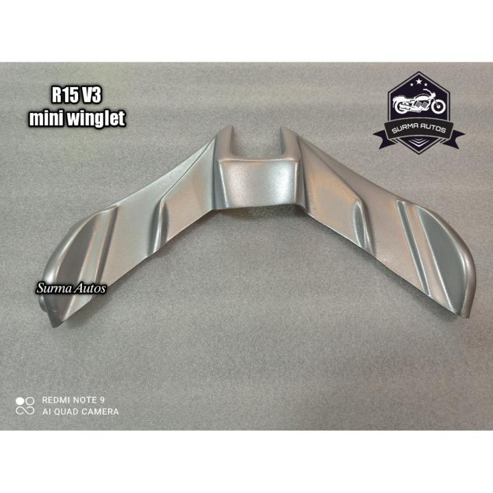 Motorcycle Front Winglet For YAMAHA R15 V3 Mini New Winglet (Silver ...