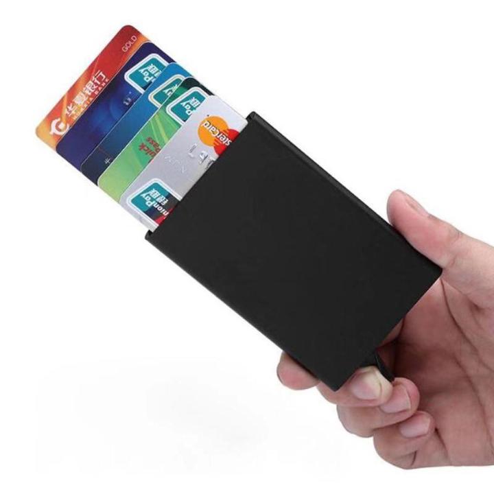 (New)Buine Credit Card Holder Wallet Unix Metal Blocking RFID Wallet ID ...