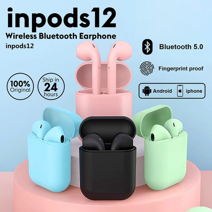 Inpods 12 Tws wireless Bluetooth Headsets in-Ear Headphones | Daraz.com.bd