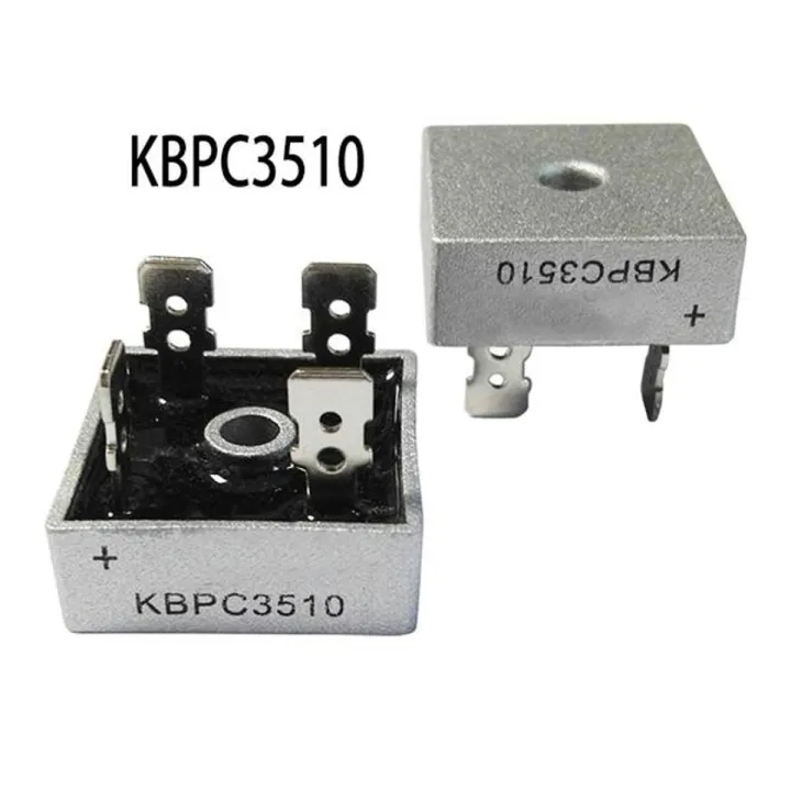 Silver KBPC3510 1000 Volt Bridge Rectifier 3510 Diode 35A 1000V AC To DC Single Phase Metal Housing 4 Pins Leads 35A Diode 1000V KBPC3510Bridge Rectifier 3510 Full Wave Bridge Rectifier Diode Daraz ...