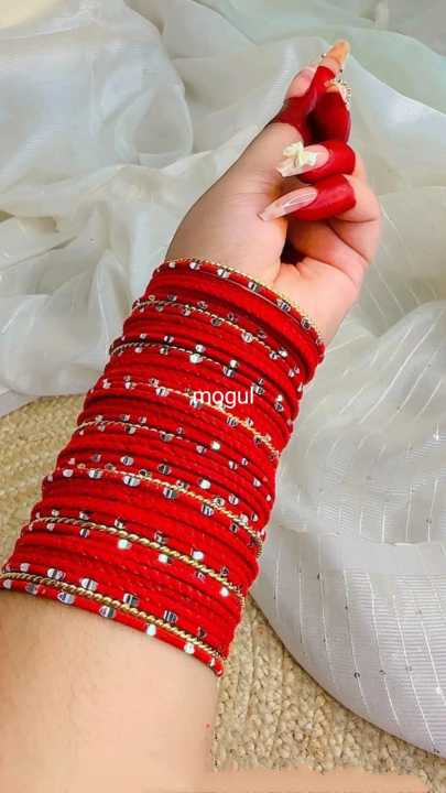 Metal Velvet bangles for woman multicolor | Daraz.com.bd