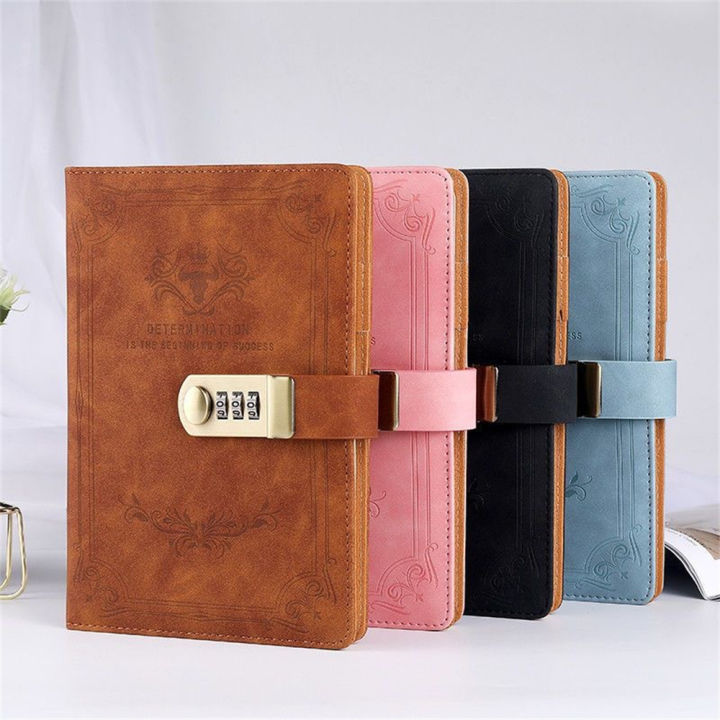 200 Pages A5 Retro Password Book With Lock Diary Thickened Creative ...