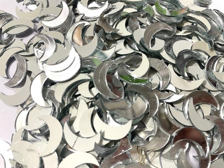 18 mm Half Moon Shape Semi Sphere Glass Mirror Embroidery, Jewelry ...