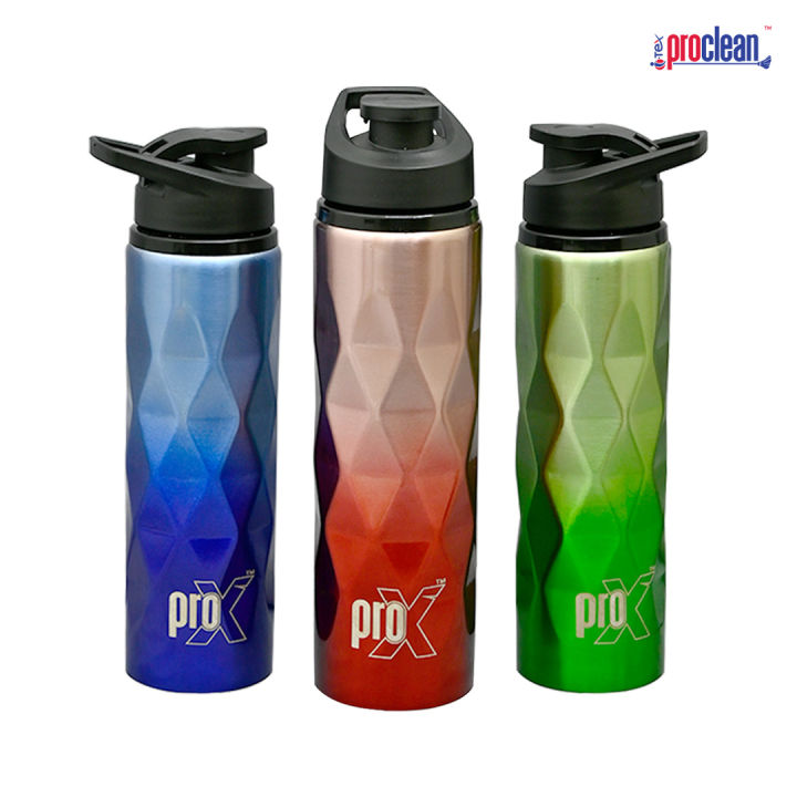 ProX Diamond Cut Stainless Steel Single Layer 750ml Water Bottle WB ...