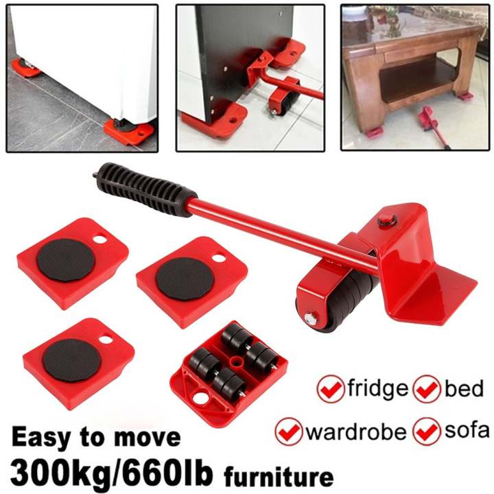 Furniture Mover Tool Transport Lifter Heavy Stuffs Moving 4 Wheeled ...