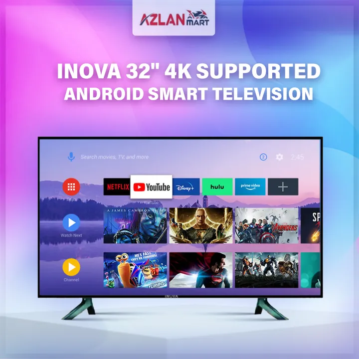 INOVA 32'' 4k Supported Android Smart Television Wi-Fi Hd Led Tv 4k Supported Ram 2 gb Rom 16 gb ...