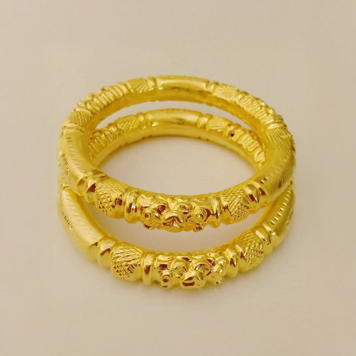 Indian Gold Plated Bangles Bala Ruli Set for Women - 2 Pcs | Daraz.com.bd