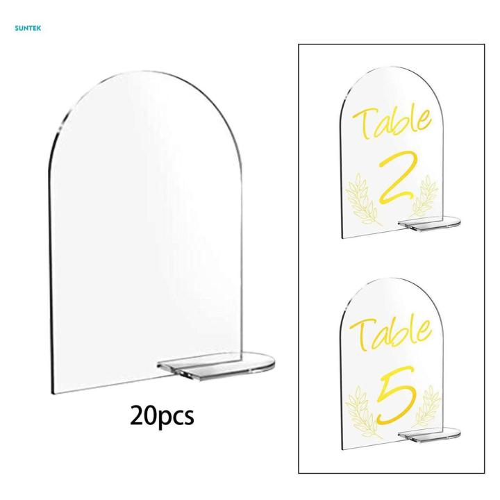 4x6 inch Acrylic Signs Holder with Stand Menu Sign Arched Round Signs ...