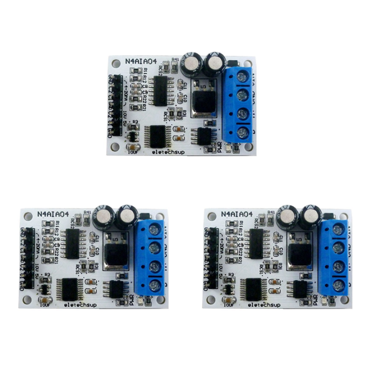 3X 4-20MA Voltage Signal Acquisition RS485 Modbus RTU Module for PLC ...