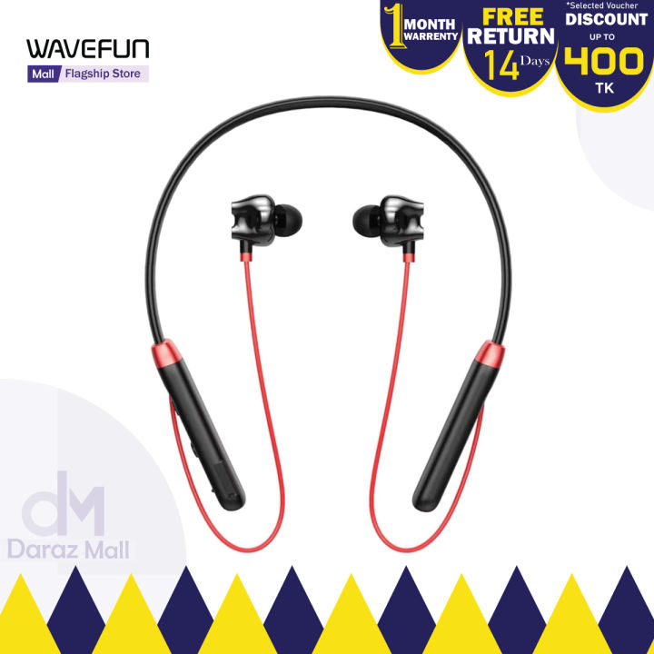 Wavefun Flex U Dual Dynamic Speaker Wireless Neckband Earphones | Daraz ...
