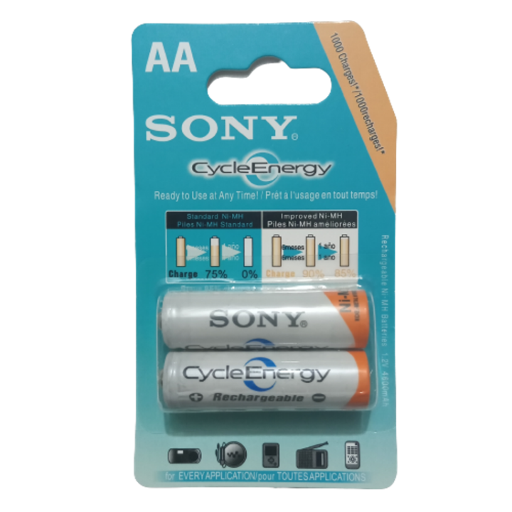Sony AA 4600mAh 1.2V Rechargeable Battery (Pair) | Daraz.com.bd