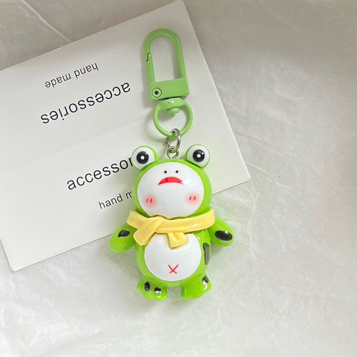 Cute Cartoon Frog Keychain Lovely Candy Color Animal Keyring For Girls ...