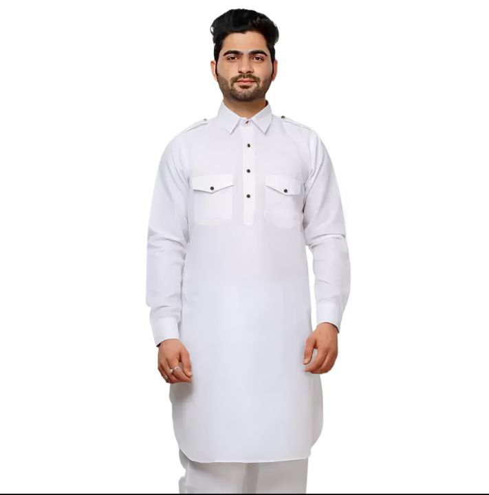 Premium white kabli panjabi men | Kabli Panjabi for men white | High ...