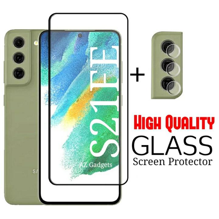 2in1 Pack for Samsung Galaxy S21 FE Premium Tempered Glass Screen ...