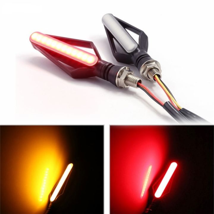 Universal Motorcycle 2Pcs 12V Dual Color Turn Signal Tail Stop ...