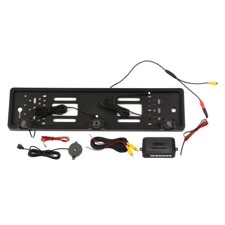 European License Plate Frame Backup Camera 12 LED Rear View Camera with ...