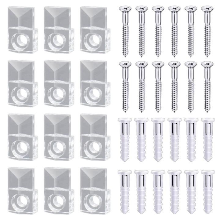 22 Sets of Mirror Holder Clips Kit Crystal Clear Plastic Mirror Clip ...