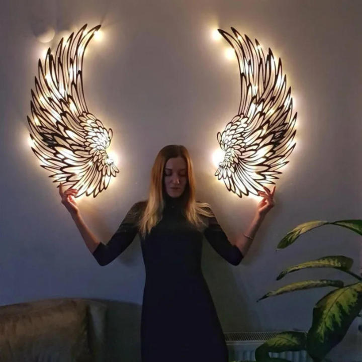Metal Angel Wings Wall Art Contemporary Handcrafted Modern Metal Angel ...