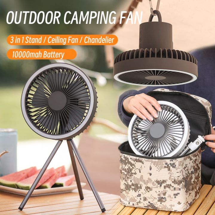 KINSCOTER 10000mAh Outdoor Camping Fan, Electric Desktop Fan Power Bank ...