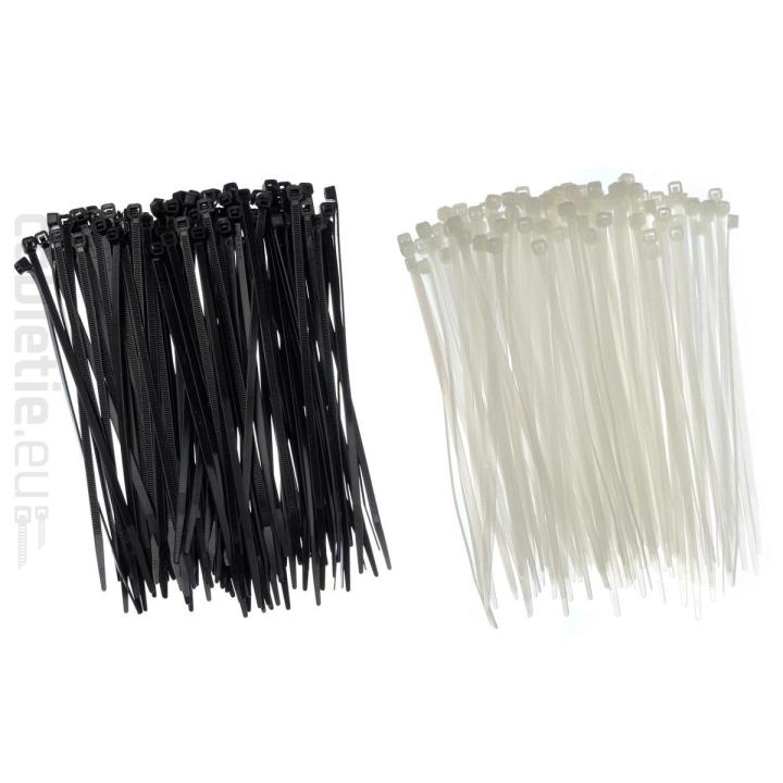 100 Pieces 6 Inch (4x150mm) Electric Cable Tie White / Black Self ...